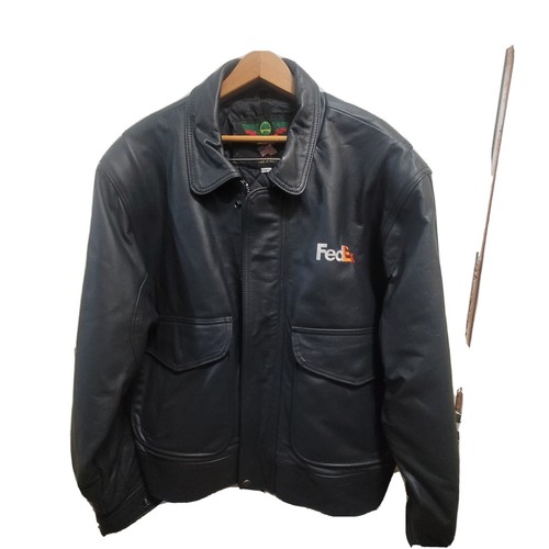 Perrone Aviation Apparel Leather FedEx Jacket Size Large A2 G1 Made In ...