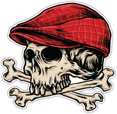 Skull Red Hat Car Bumper Window Sticker Decal 4.6" | eBay