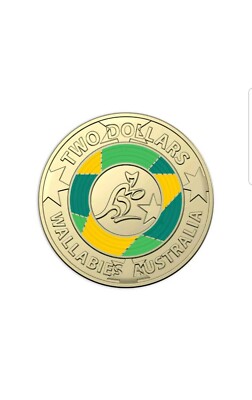 2019 Australia RAM issue Wallabies $2 Coloured Coin.Circulated. | eBay ...