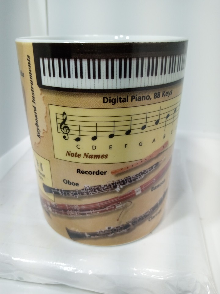 MUSIC COFFEE MUG. MUSIC INSTRUMENTS MUG. MUSICAL Art Deco Mug. B278 | eBay