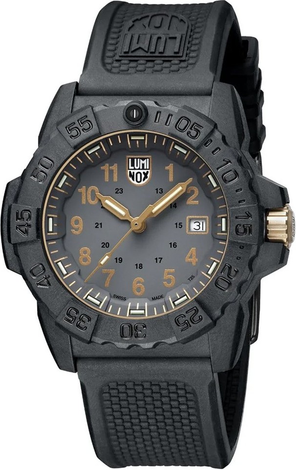 Luminox XS.3508.GOLD NAVY SEAL 45 mm Carbonox grey black Rubber Men's ...