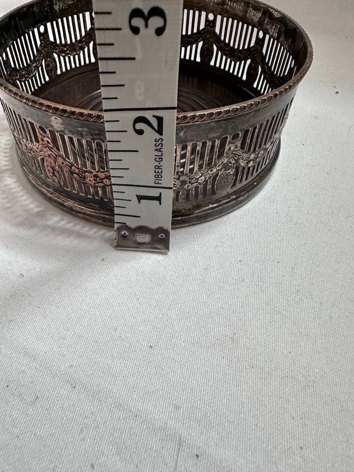 Vintage English Silver Plate Wine Bottle Coaster Alpha Plate Viners of ...