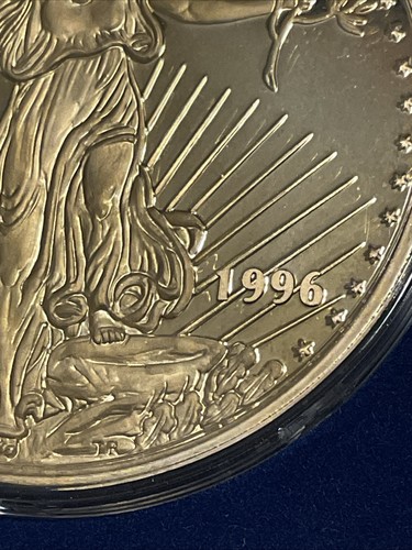 1996 ½ lb 8oz .999 Silver Golden Eagle Walking Liberty 24K Gold #10785 ...