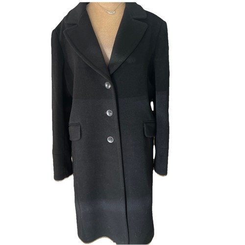 Vtg Levine Design Cashmere Blend Coat Overcoat 12 Lined Black Mint ...
