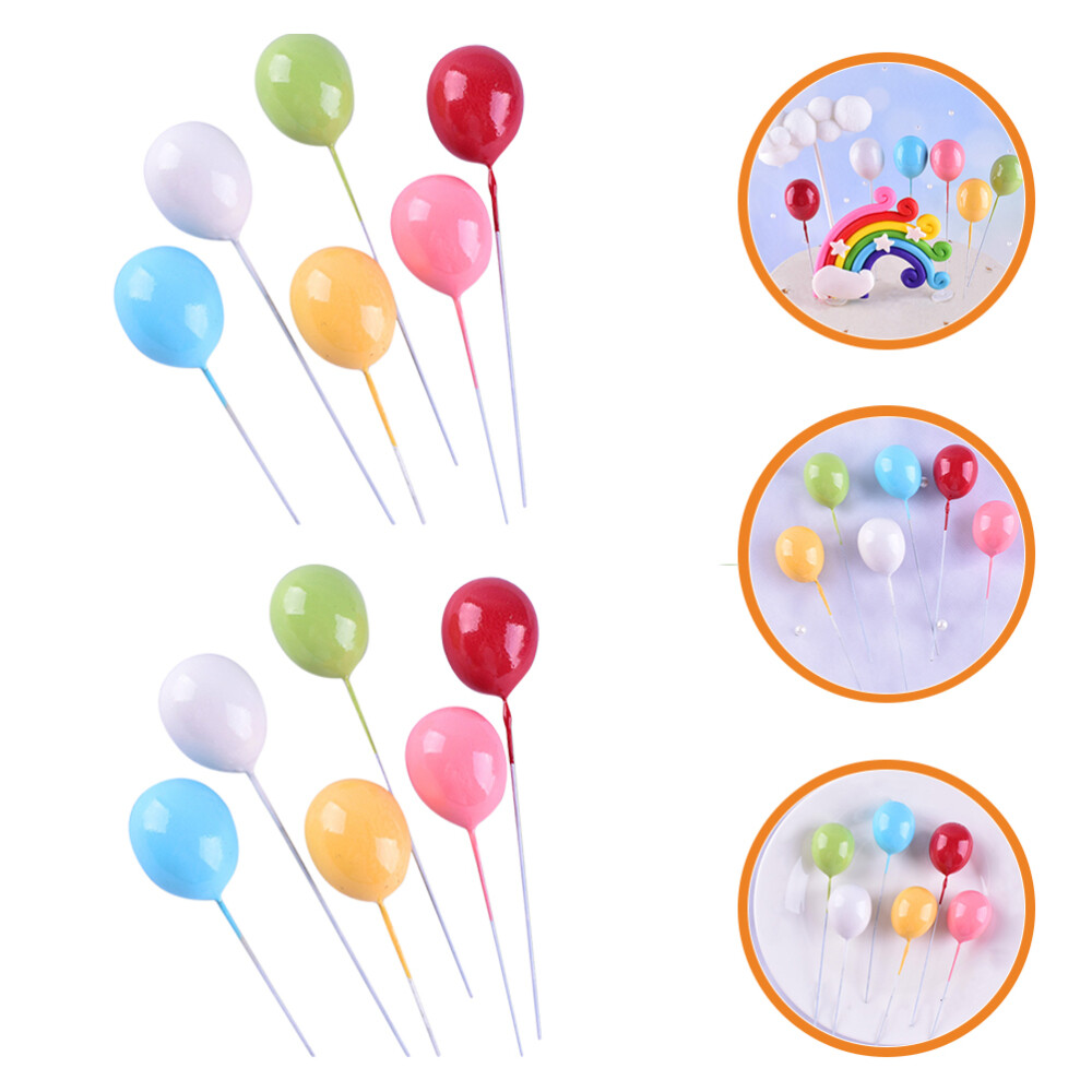 12 Pcs Balloon Cake Insert Foam Baby Picks Balloons Cupcake Topper | eBay