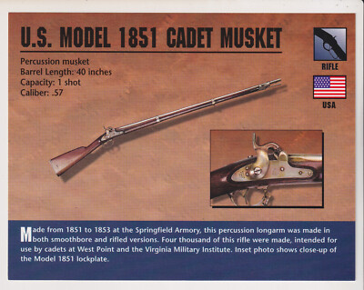 U.S. MODEL 1851 CADET MUSKET .57 Rifle USA Gun Atlas Classic Firearms ...