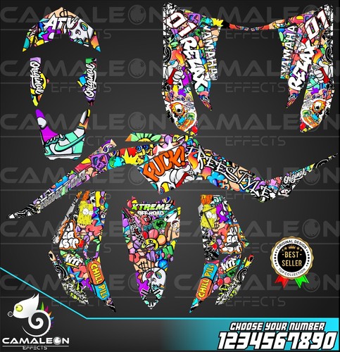 Yamaha Raptor 350 graphics kit 2004 2006 2009 to 2014 Decals Stickers ...