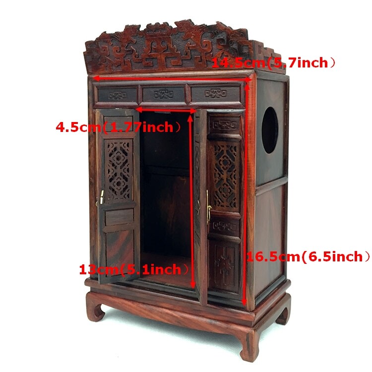 Rosewood Carved Buddha Altar Butsudan Shrine God Zen Portable Praying ...
