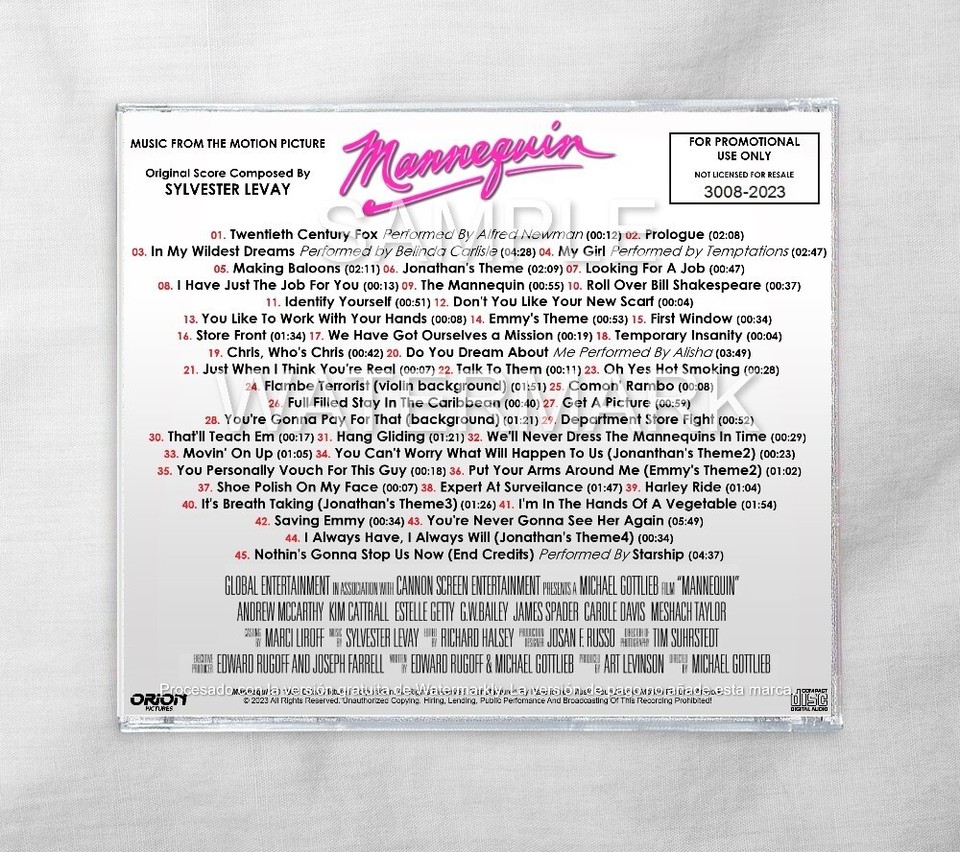Mannequin (1987) Music From The Motion Picture 1CD Sylvester Levay ...