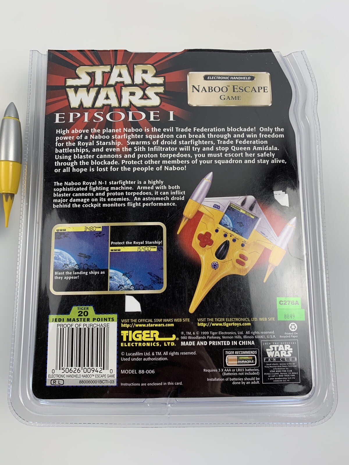 '90s Star Wars Episode I: Naboo Escape Game Handheld Video Game Tiger ...
