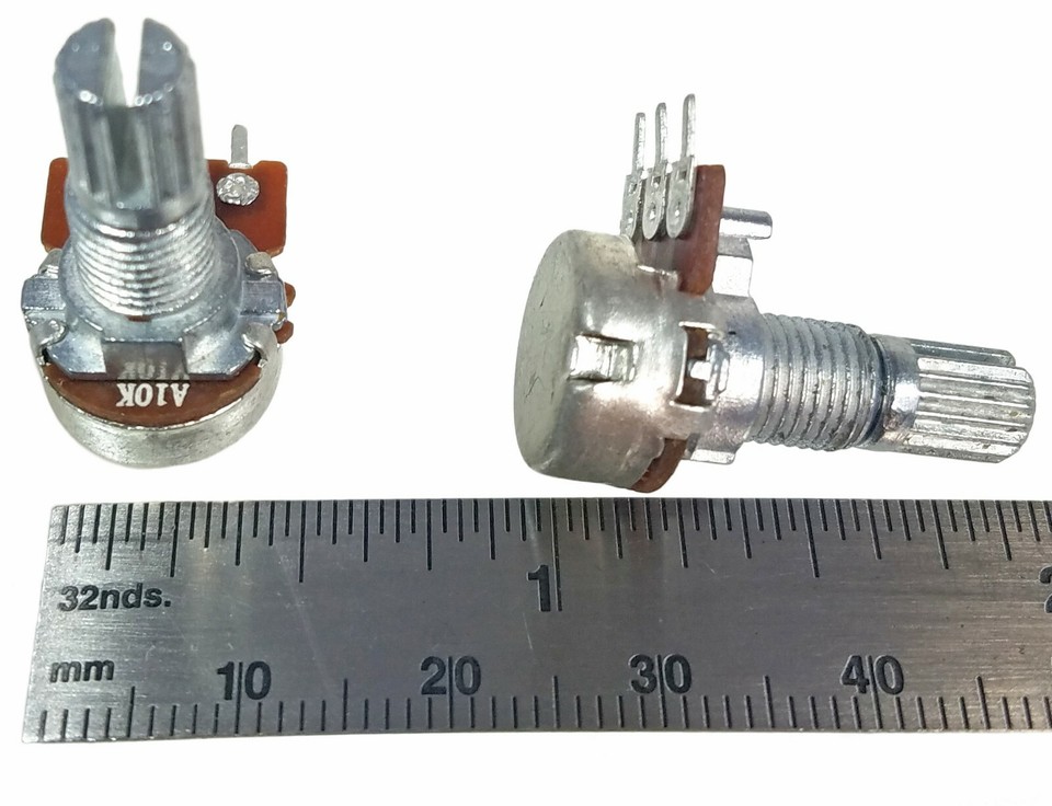 2pc. 10K Mini Long-Shaft 10KOhm Audio Taper Potentiometers | eBay