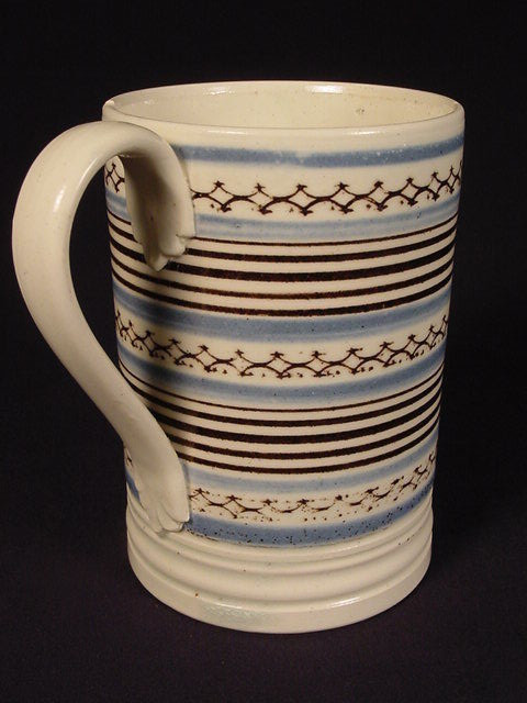 ANTIQUE RARE 1820 MULTI COLOR & BANDED TANKARD MOCHAWARE PEARLWARE ...