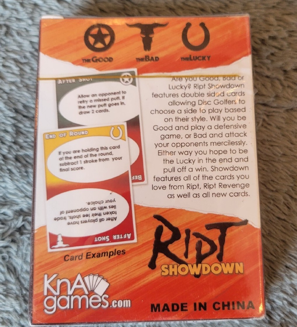 Ript Showdown Disc Golf Card Game Play During Disc Golf 2-4 Players 52 ...