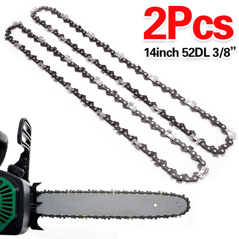 2x 14 Inch Chainsaw Saw Chain Blade Pitch 3/8LP 0.050 Gauge 52DL Drive ...