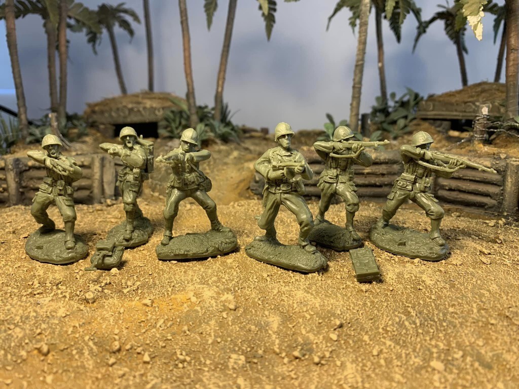 Austin Miniatures WW2 US Marines set 2 OD Green 54mm scale plastic ...