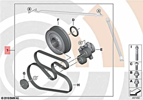 Genuine BMW F45 216i 218i REPAIR KIT FOR BELT DRIVE COMPLETE ...