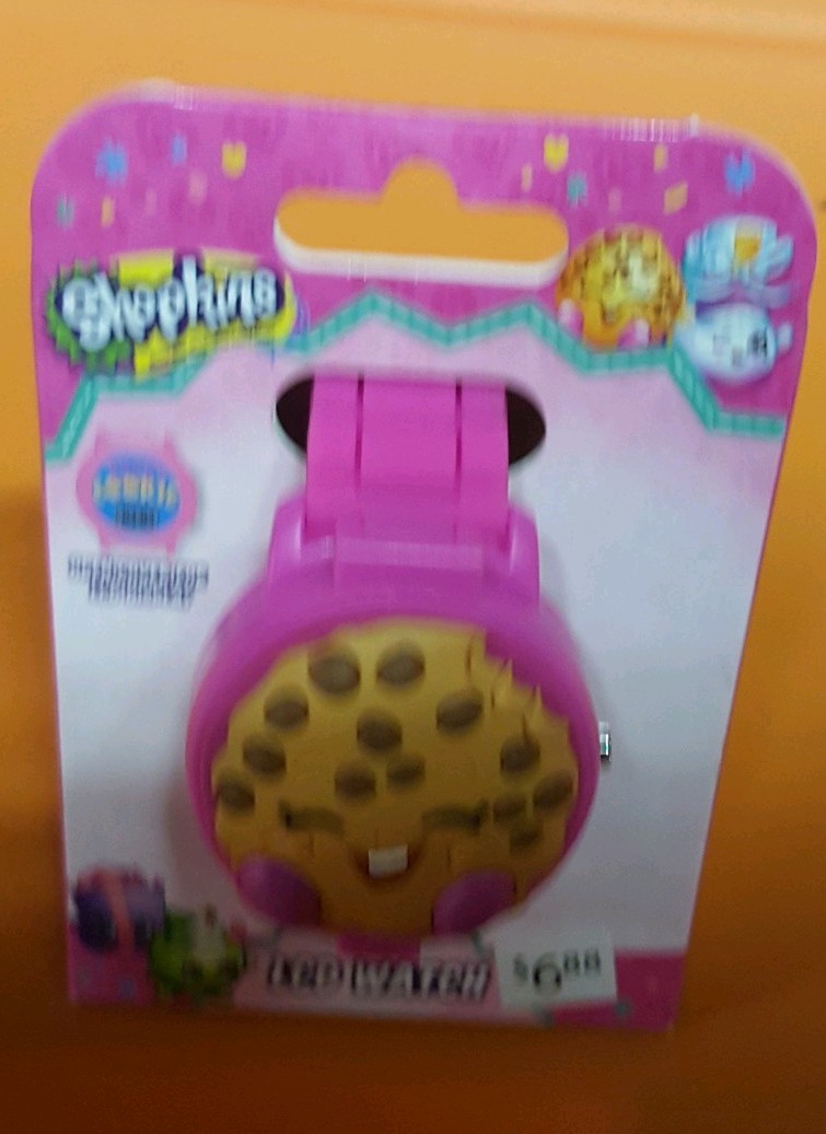 NEW! Shopkins Kooky Cookie LCD Watch Wristwatch Pink Band LCD Display ...