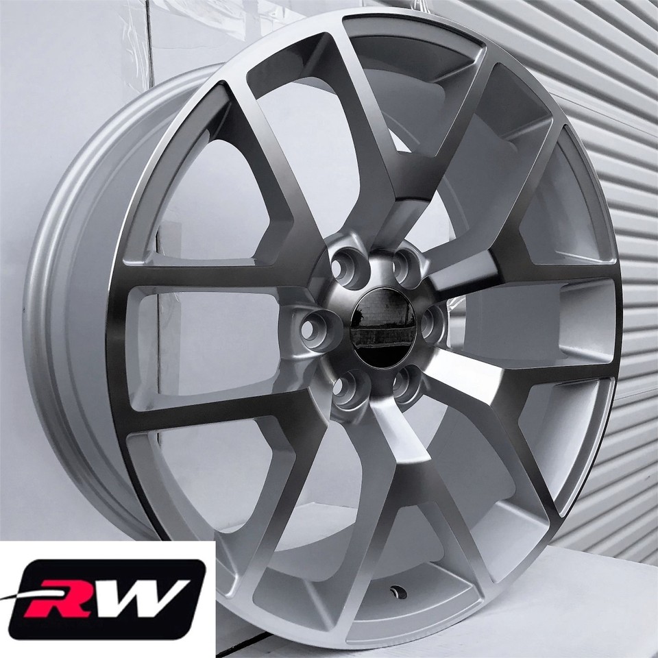 24" inch Cadillac Escalade Replica Honeycomb Wheels Machined Silver ...