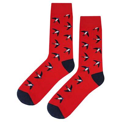 NWT Barn Swallow Dress Socks Novelty Men 8-12 Red Crazy Fun Sockfly | eBay