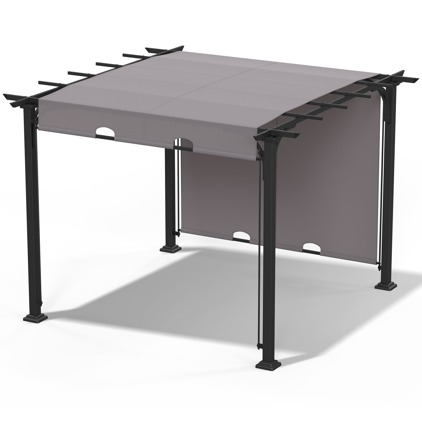 10*10ft dark grey columns dark grey adjustable polyester sunshade cloth ...