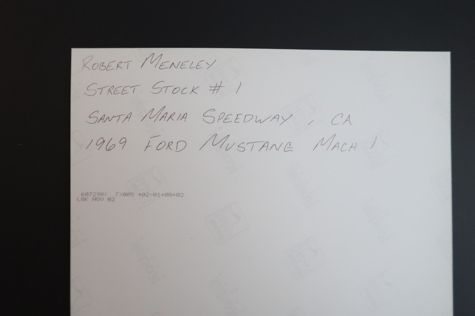 *Signed* Robert Meneley Street Stock #1 Car Vintage Racing Photo 8" x ...