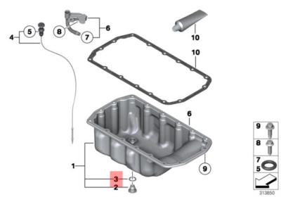 Genuine MINI COOPER 5 Seal Rings for Engine Oil Drain Plug 11137546275 ...