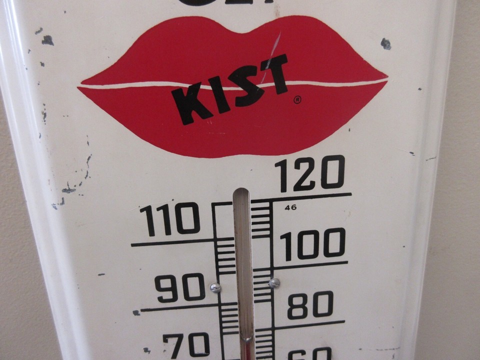 VINTAGE ADVERTISING KIST SODA METAL STORE THERMOMETER C-949 | eBay