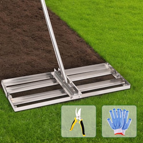 Lawn Leveling Rake - 30'' x 10'' Stainless Steel Lawn Leveler, Heavy ...