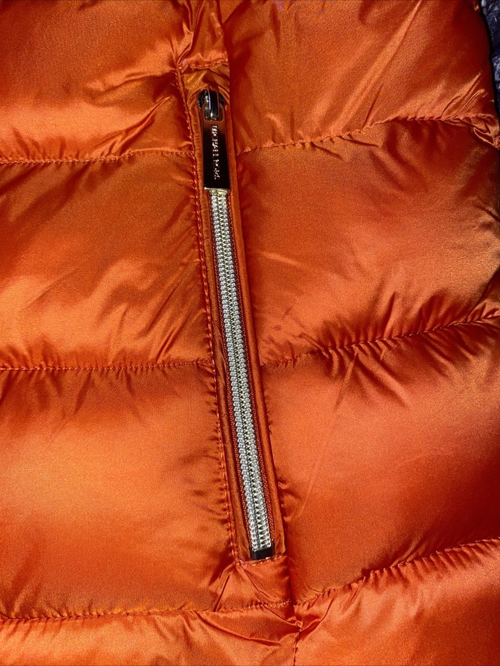 Michael Kors Down Packable Jacket Coat Orange Removable Hood Puffer PL ...