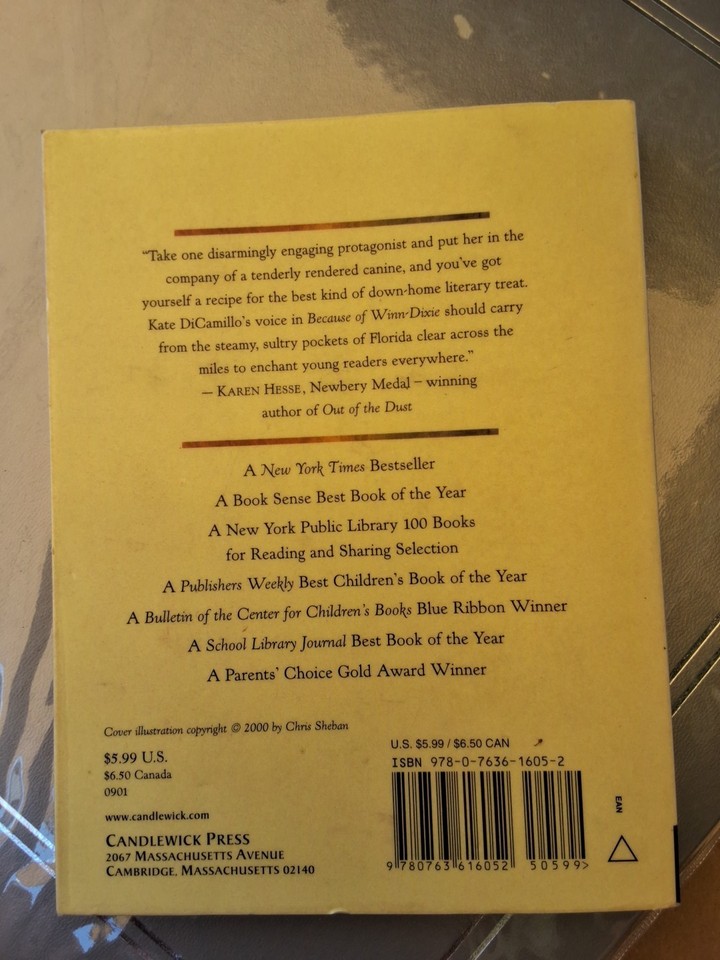 Because Of Winn-dixie Book Kate Di Camillo Young Adults Fiction ...