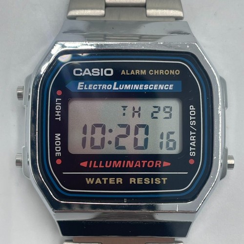 CASIO A168 Digital Watch Silver Retro Design EL Backlight Waterproof | eBay