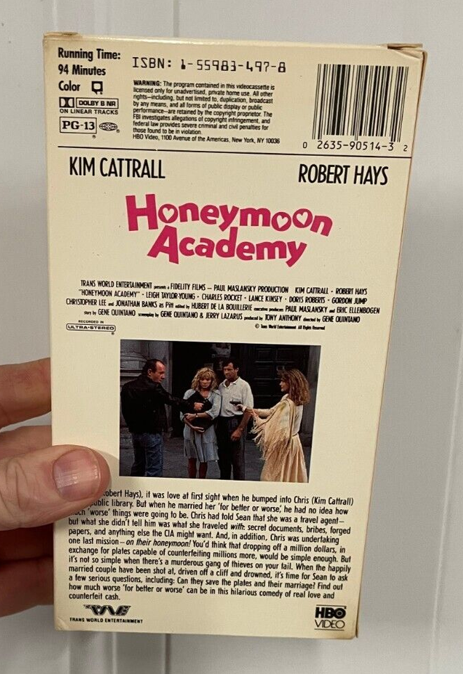 Honeymoon Academy VHS HBO Video Tested 1990 Rare Comedy Nice Condition ...