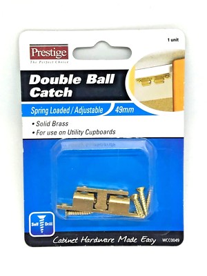 DOUBLE BALL CATCH Prestige Solid Brass 49mm Adjustable Spring Loaded ...