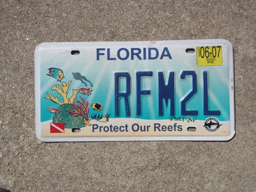 2007 Florida Protect Out Reefs License Plate Wildlife RFML 2FL FLA ...