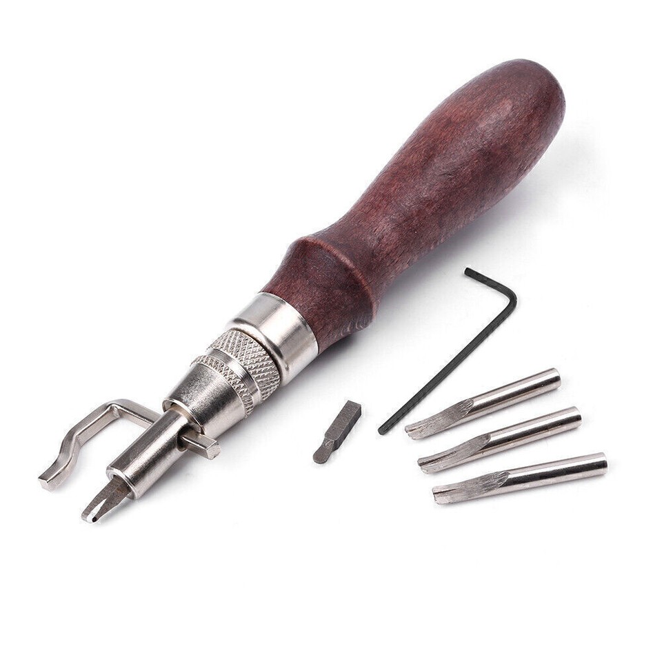 5 In 1 Adjustable Leather Stitching DIY Leather Groover Crease Lot Set ...