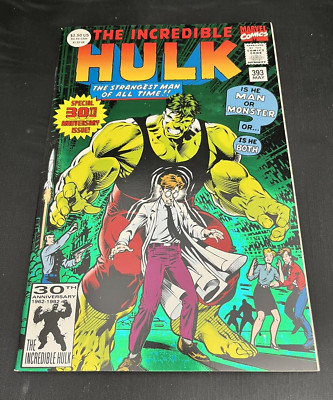 marvel Comics The Incredible Hulk #393 Special 30th Anniversary Issue ...