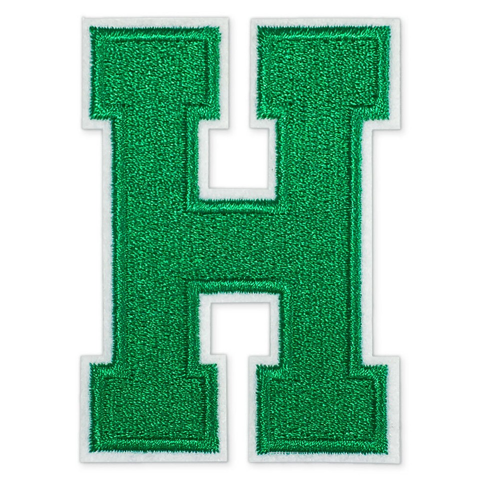 3" Embroidered Iron-On Alphabet Letter Patches, 1 pc, TR-12249 (Green ...