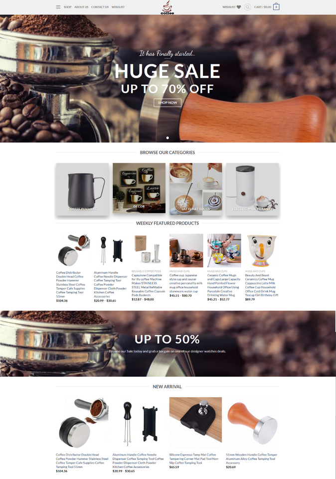 Turnkey Dropshipping Website, Coffee Makers Accessories Store + Free ...