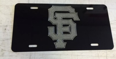 San Francisco Giants Car Tag Diamond Etch on Black Aluminum License ...