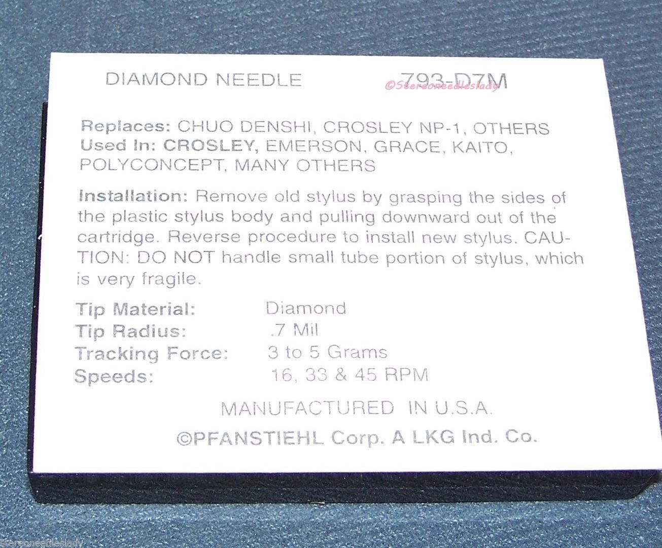 Diamond Stylus Needle for VESTAX VR-1SS VR1SS GRACE GDI-NDL2 GDINDL2 | eBay