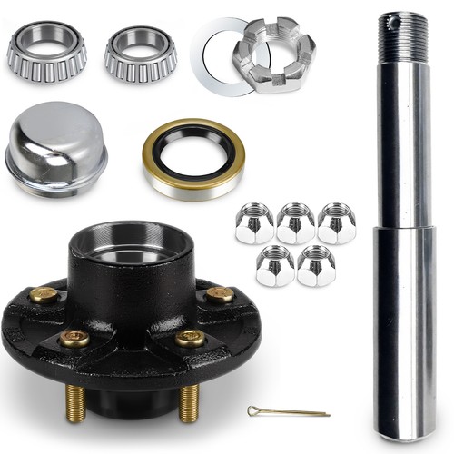 WHEEL 2,000 lbs Trailer Axle Spindle w/ 5-4.5" Bolt Circle Hub. | eBay