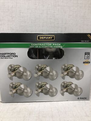 Defiant Door Knob Adjustable Backset Flat Ball Metal in Satin Nickel (6 ...