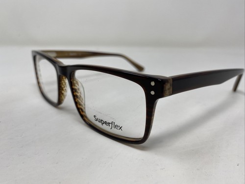 Superflex SF-505 C.1 55-17-145 Brown Plastic Full Rim Eyeglasses Frame ...