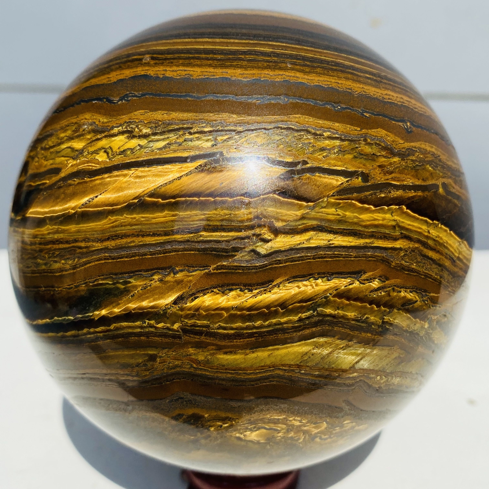 Natural tiger's eye ball quartz crystals sphere gem reiki healing 1520g ...