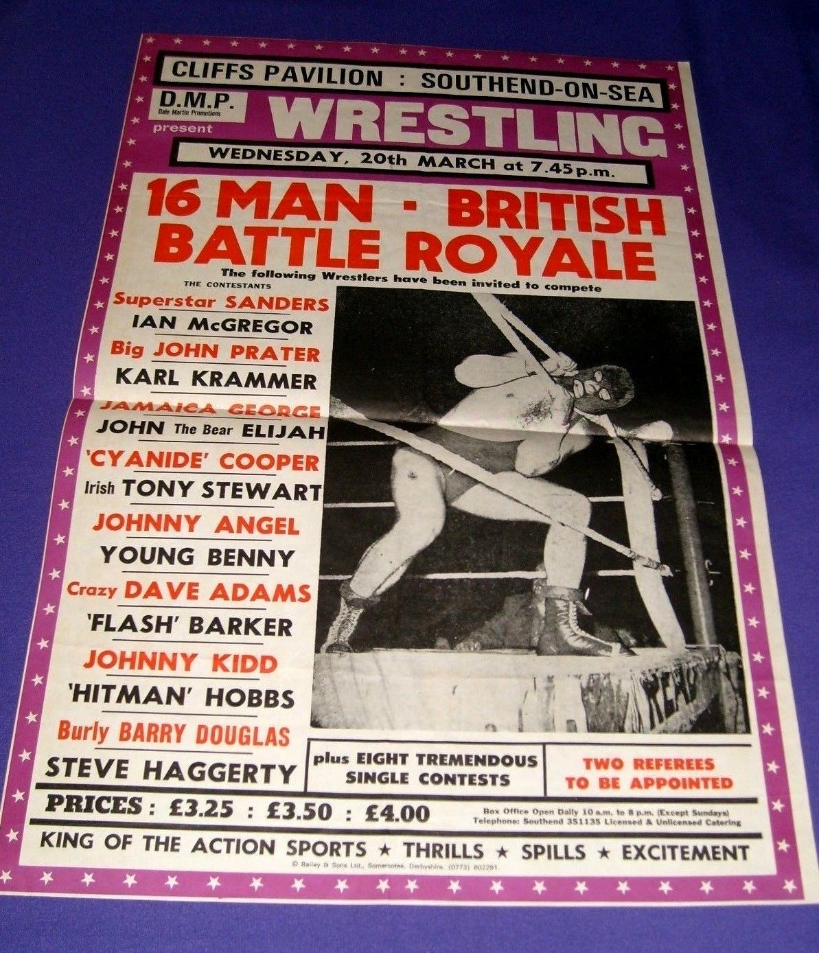 Dale Martin British Pro Wrestling Arena Poster - Battle Royale (1990s ...