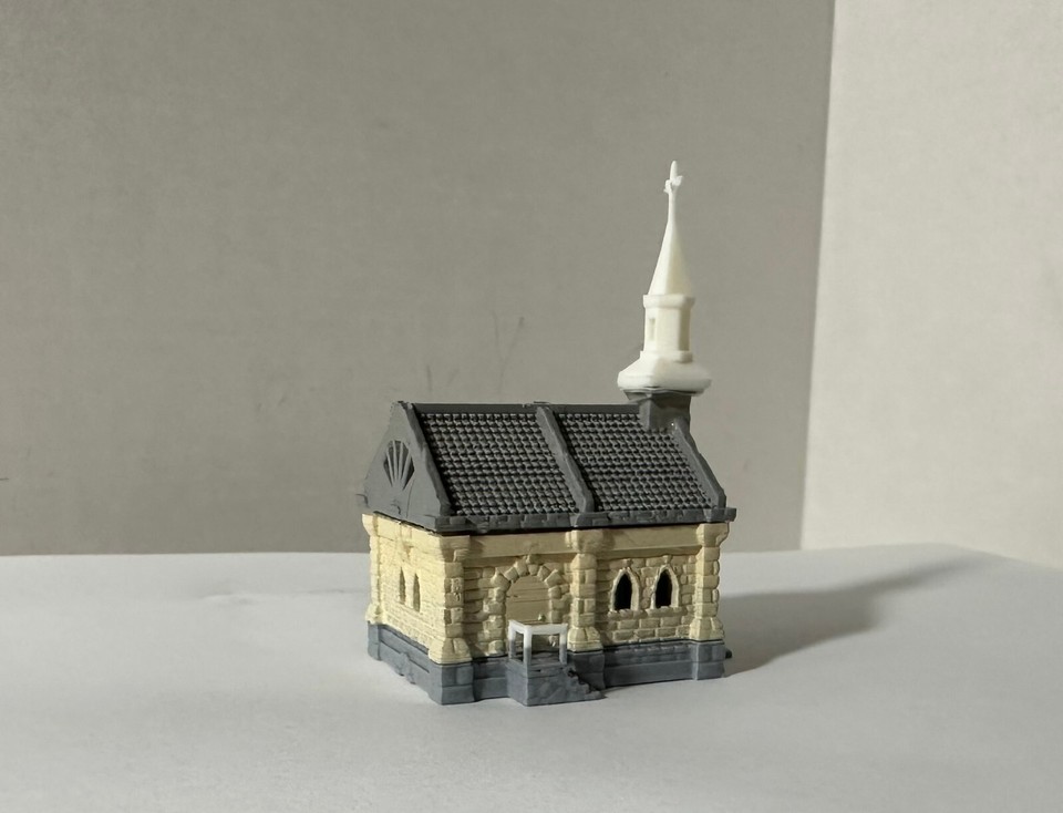 Assembled Scale Model "CHURCH" Kit in T, Z, N, HO, S, & O Scales Gauge ...