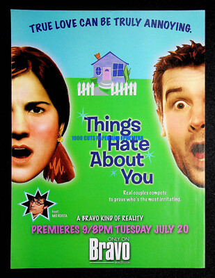 Things I Hate About You Bravo TV Channel 2004 Print Magazine Ad Poster ...