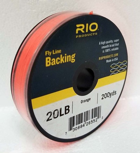 RIO 20 LB 200 YARD SPOOL OF DACRON BACKING IN ORANGE FLY LINE & REEL ...