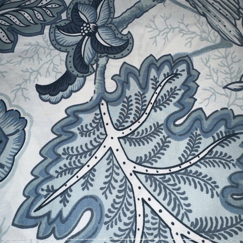 POTTERY BARN PAIGE BIRDS FLORAL PALAMPORE BLUE WHITE KING SIZE DUVET ...