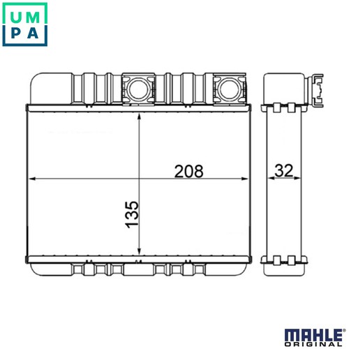 HEAT EXCHANGER INTERIOR HEATING AH 87 000S FOR BMW N46 B20 CA/N42 B20 ...